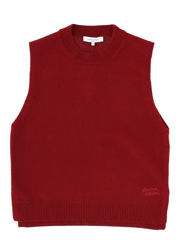 Maison Kitsuné Wool Vest - Bordeaux