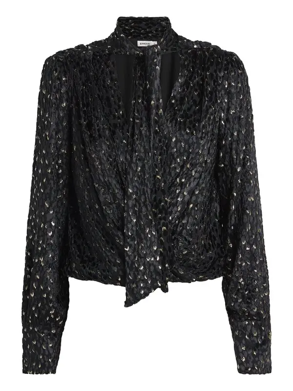 Simkhai Kayliegh Pussybow Blouse - Black