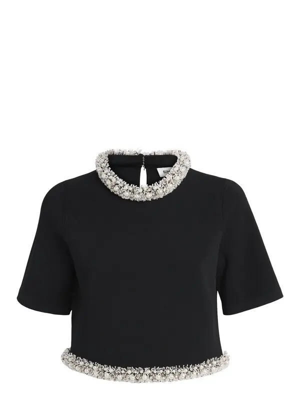 Simkhai Embellished-trim Ozelle Top - Black