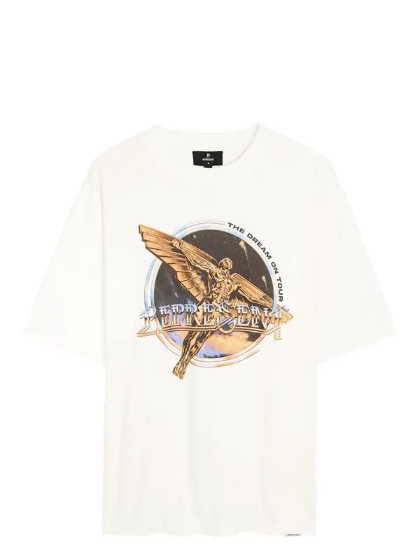 REPRESENT Golden Tour Logo Cotton T-shirt - White
