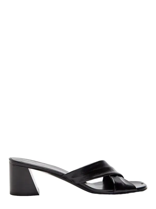 Khaite Liria 55 Leather Mules - Black