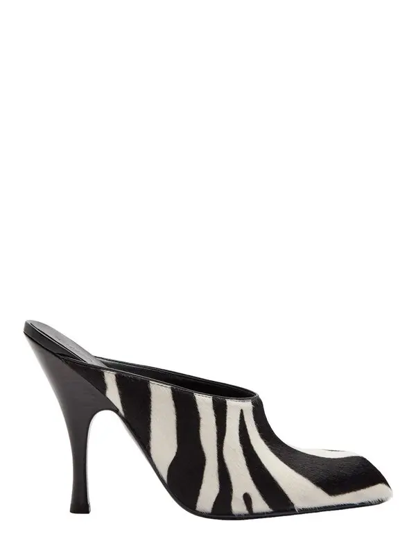 Khaite Colt 100 Zebra-print Calf Hair Mules - Black And White