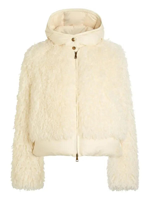 Moncler Vigiers Faux Fur Padded Jacket - Natural