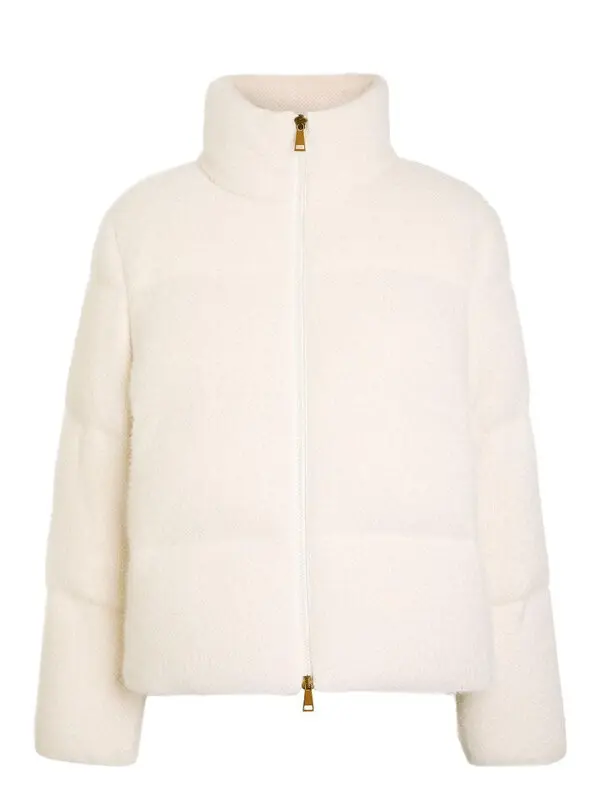 Moncler Mornas Padded Bouclé Jacket - Ivory
