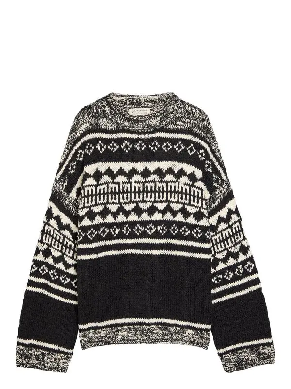 Free People Patterned Cotton-blend Jumper - Black