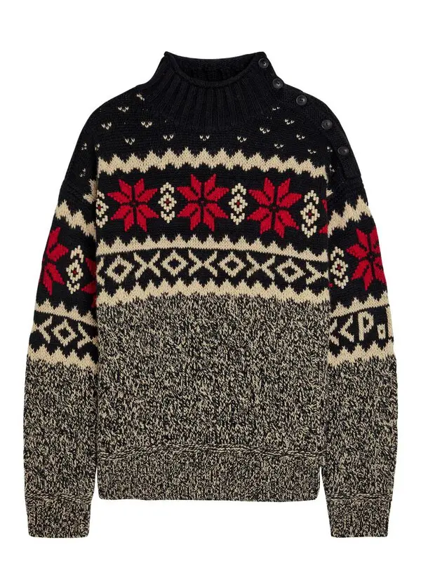 Ralph Lauren Patterned Wool-blend Jumper - Grey