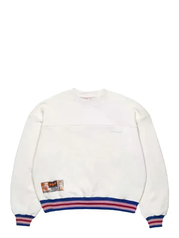 PDF Striped-detail Sweatshirt - White