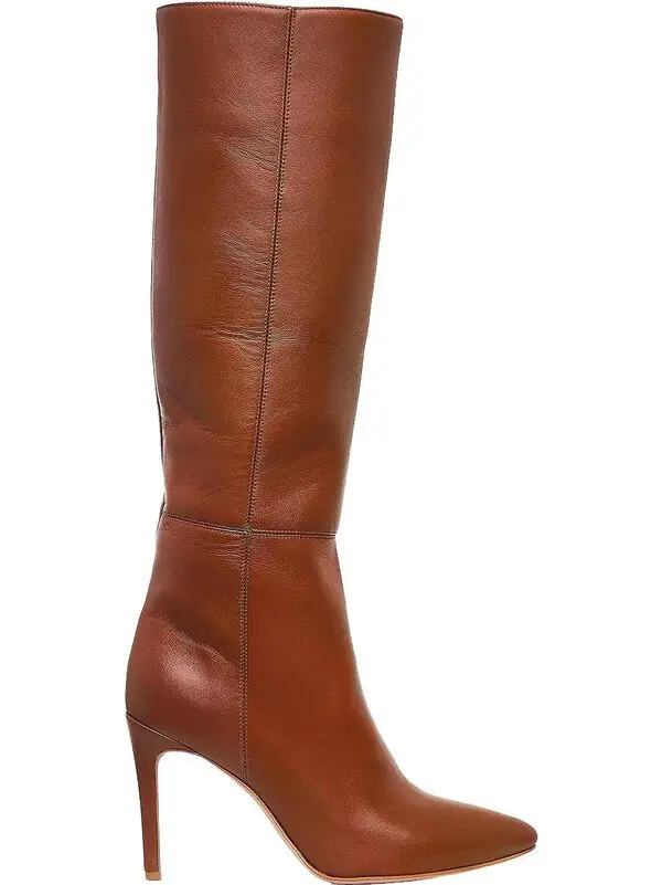 GINISSIMA 95mm Milla Leather Knee-high Boots - Brown