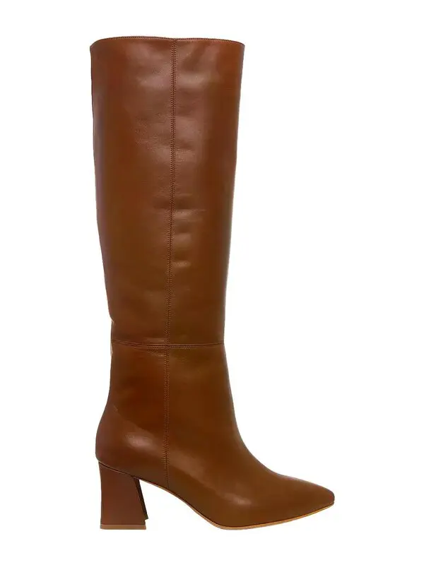 GINISSIMA 65mm Milla Pointed-toe Boots - Brown