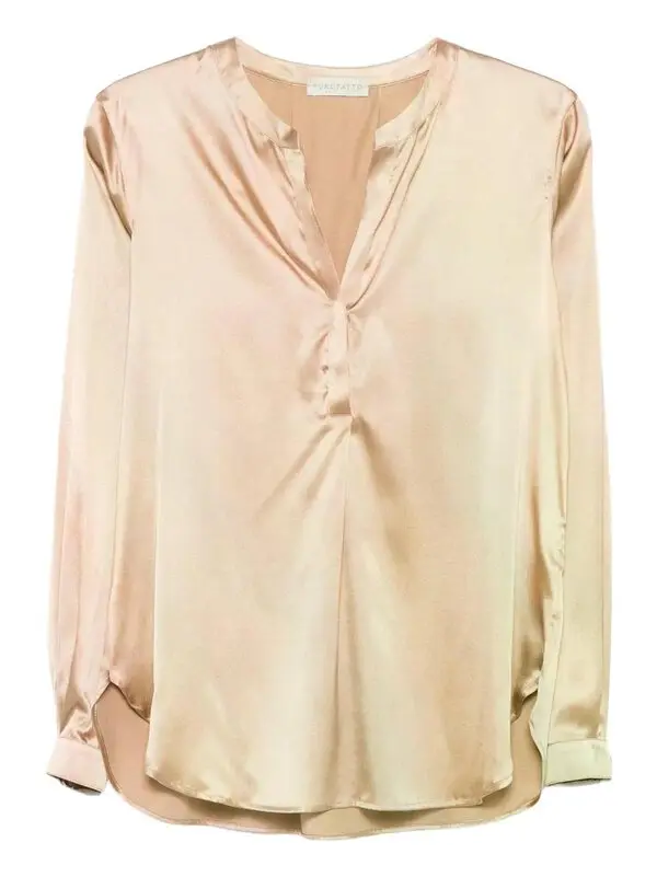 PUROTATTO V-neck Buttoned Blouse - Neutrals