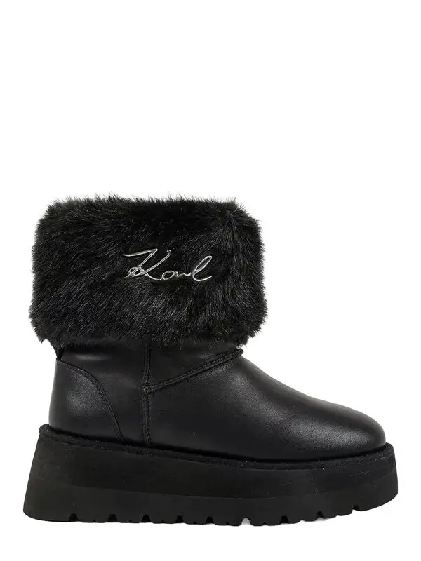 Karl Lagerfeld Skylar Faux-fur Platform Boots - Black