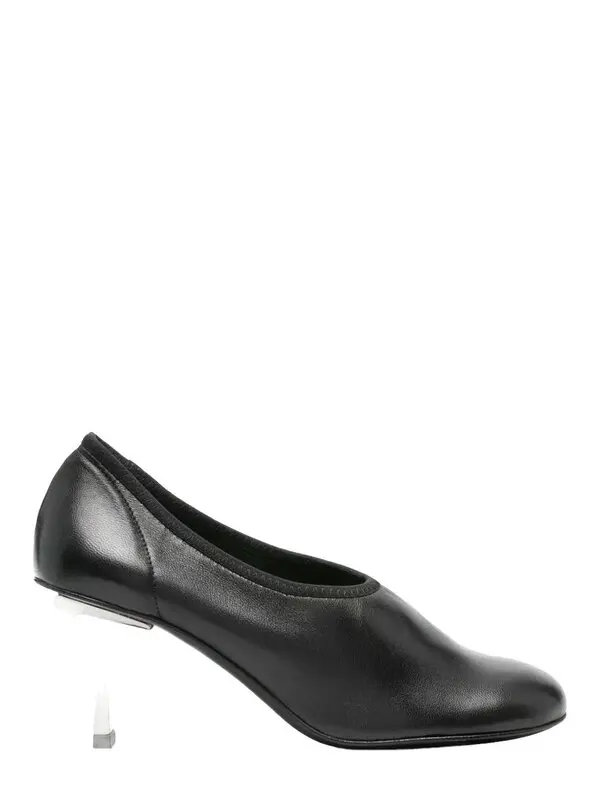 NICOLE SALDANA Sculpted-heel Leather Pumps - Black