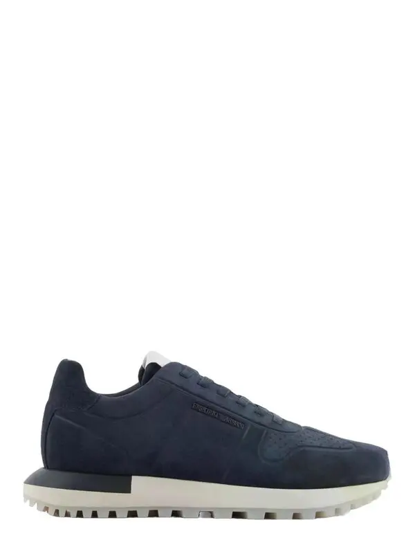 Emporio Armani Logo-detail Sneakers - Blue