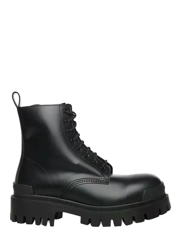 Balenciaga Strike Lace-up Lug-sole Boots - Black