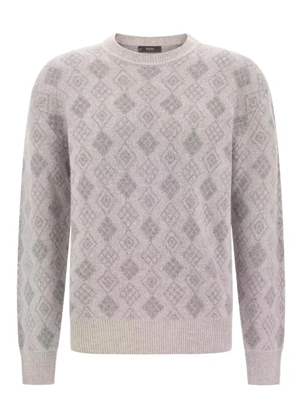 Boggi Milano Jacquard Crew-neck Sweater - Grey