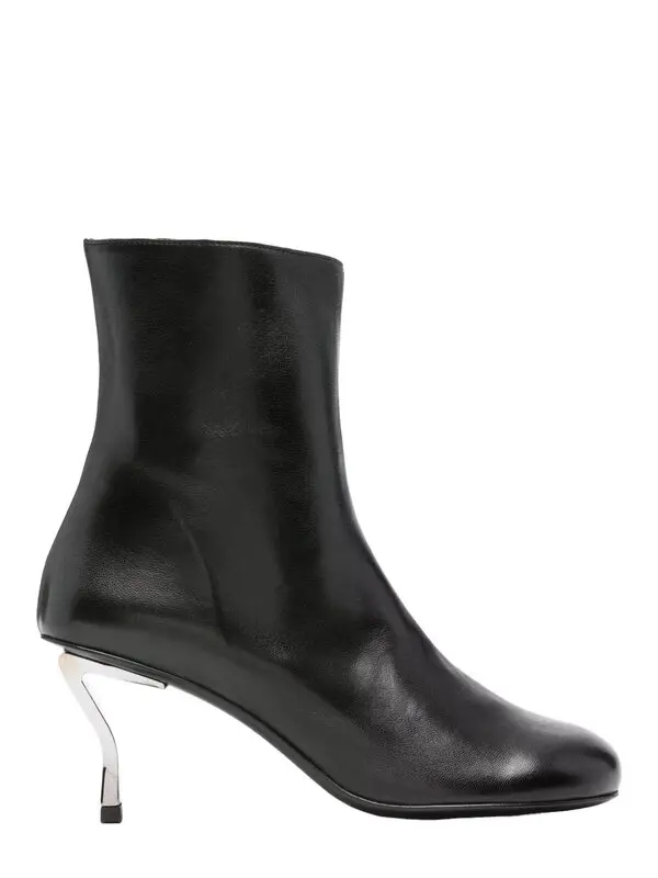 NICOLE SALDANA Sculpted-heel Ankle Boots - Black