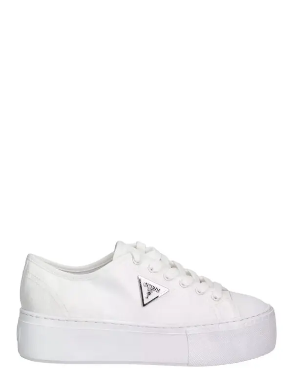 Guess Logo Plaque Platform Sneakers - White