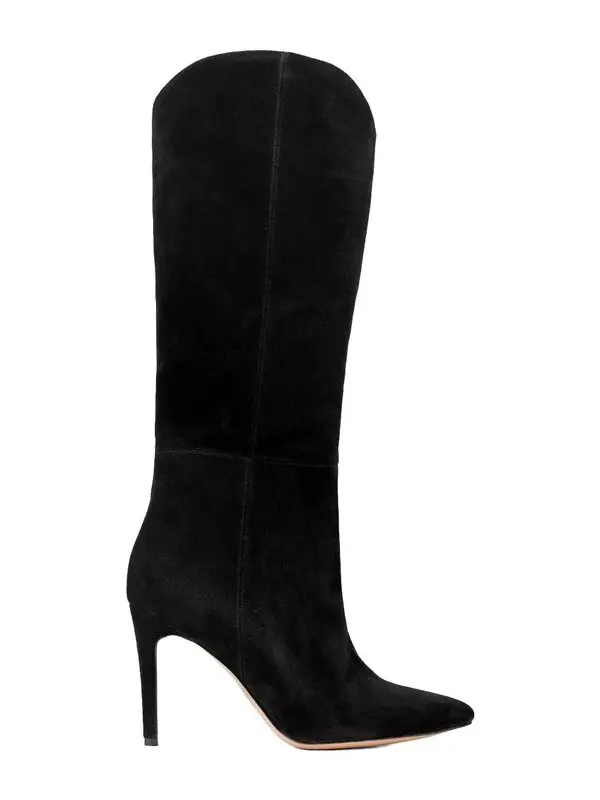 GINISSIMA 95mm Milla V-cut Knee Boots - Black