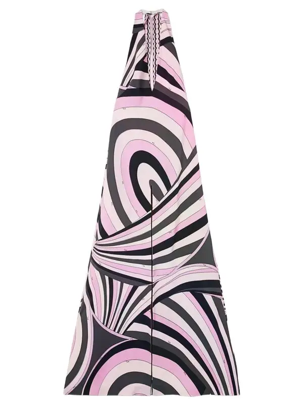Emilio Pucci Printed V-neck Gown - Pink