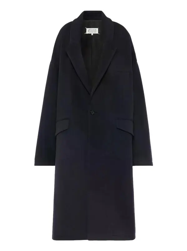 MAISON MARGIELA Single-breasted Coat With Pockets - Blue