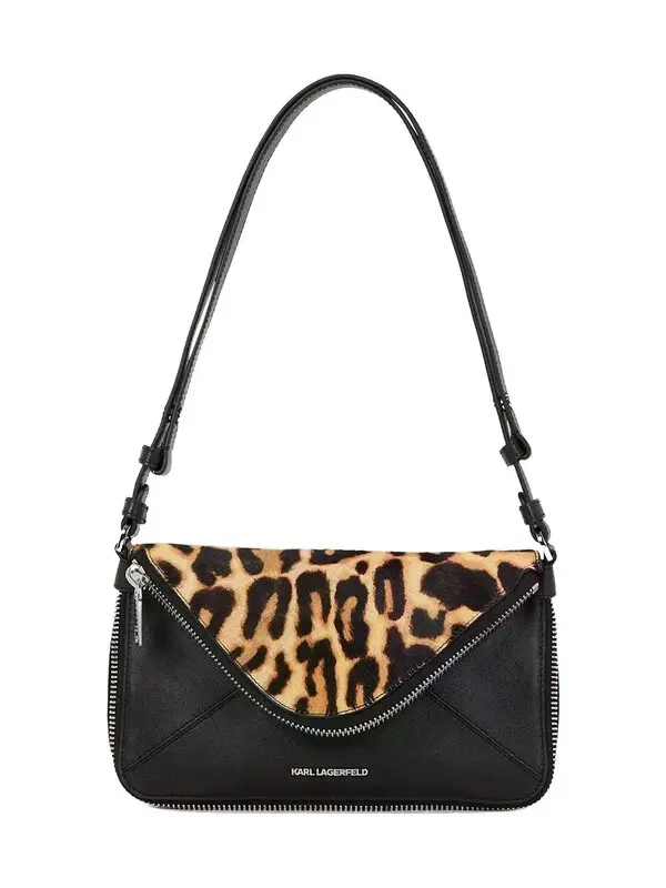 Karl Lagerfeld Leopard-print Shoulder Bag - Black