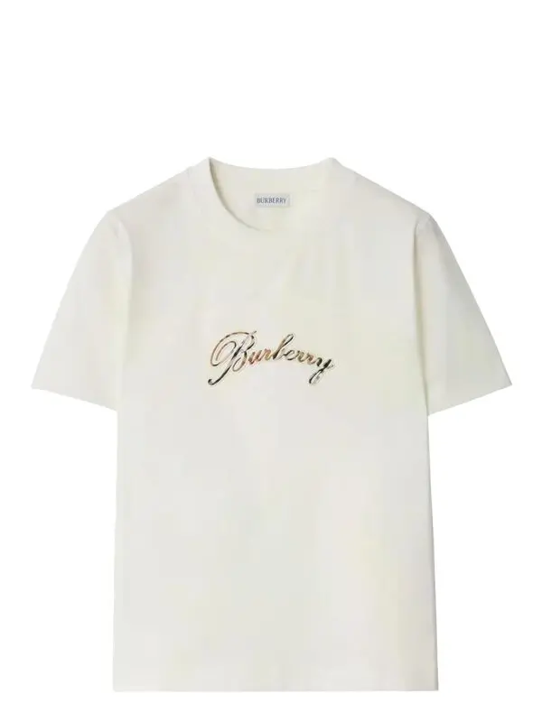 Burberry Cursive-logo Cotton T-shirt - White
