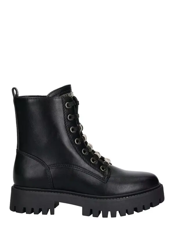 Guess Embellished Lace-up Boots - Black