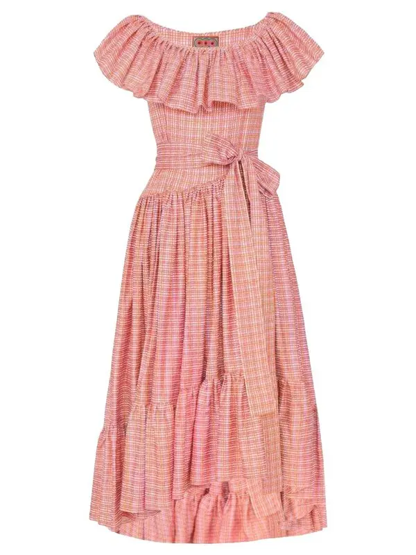 Lhd Jungle Island Ruffled Dress - Pink