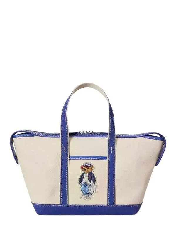 Polo Ralph Lauren Embroidered-patch Canvas Tote Bag - Neutrals