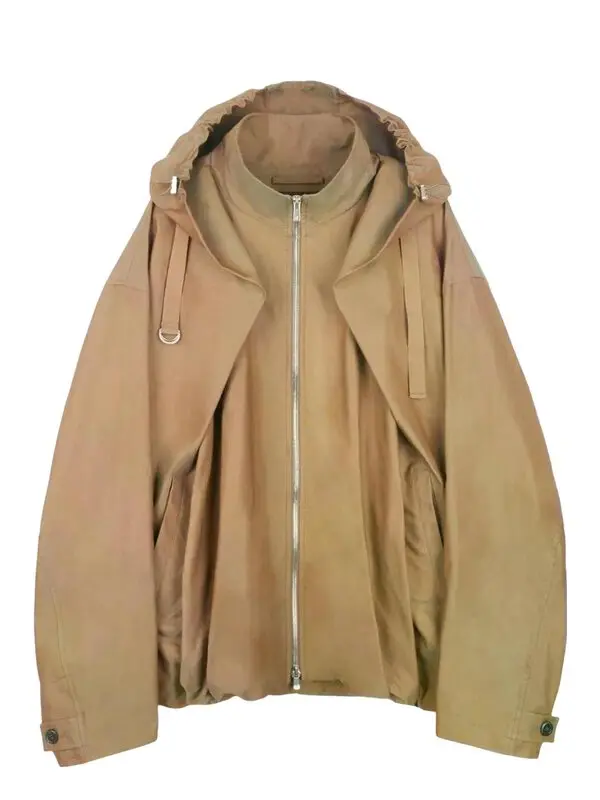 JIYONGKIM Draped Hooded Jacket - Neutrals