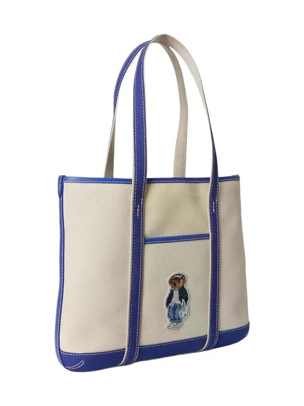 Polo Ralph Lauren Embroidered-patch Canvas Tote Bag - Neutrals