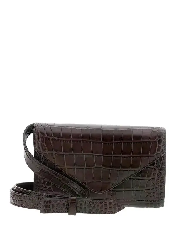 NICOLI X Intasca Crocodile Print Shoulder Bag - Brown