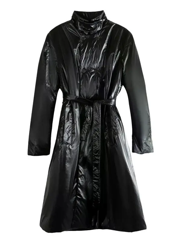 SAPIO Ripstop Belted Coat - Black