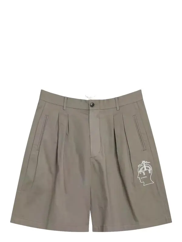 BRAIN DEAD Brooks Brothers Pleated Chino Shorts - Neutrals