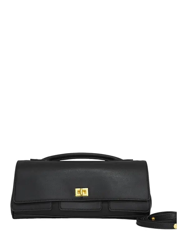 BELLE & BLOOM Love Boat Leather Clutch Bag - Black