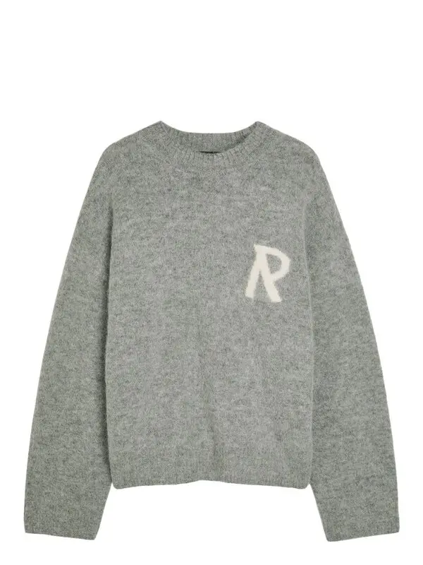 REPRESENT Logo Brushed Alpaca-blend Jumper - Grey
