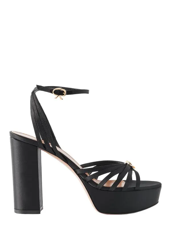 GIANVITO ROSSI Rita 110 Satin Platform Sandals - Black