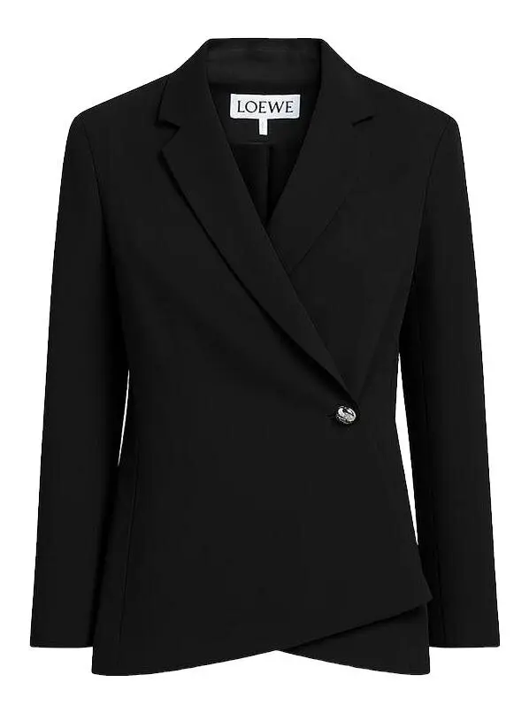 Loewe Jacket With Anagram Pebble Button - Black
