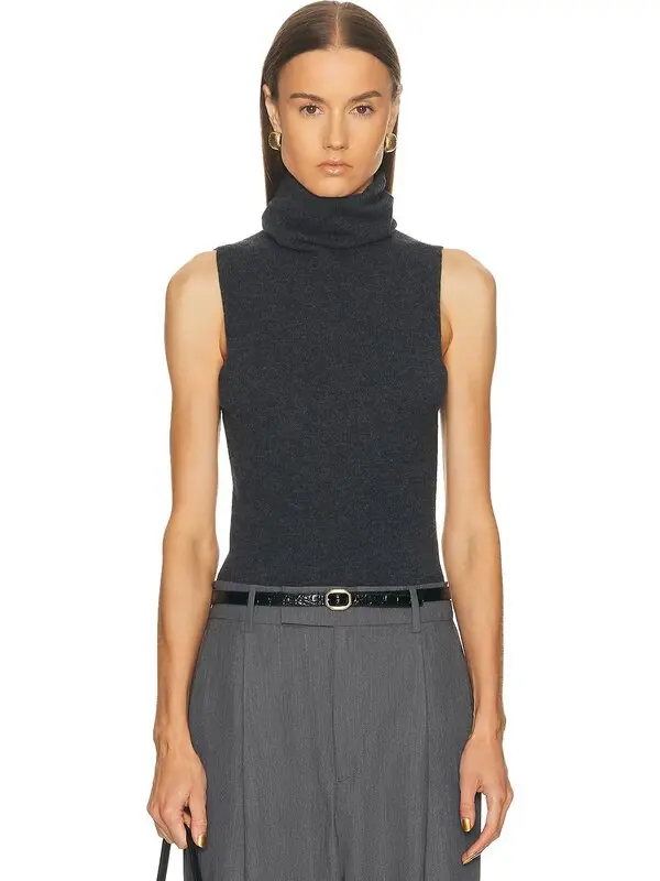 EAVES Makena Sleeveless Turtleneck - Charcoal