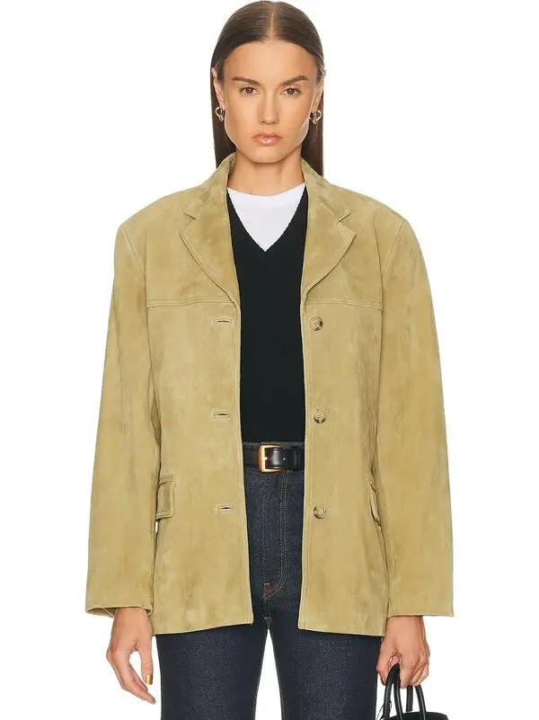 EAVES Aroa Suede Blazer Jacket - Palm