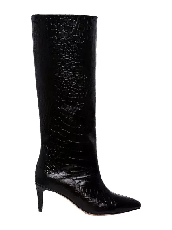 GINISSIMA Milla Embossed Knee Boots - Black