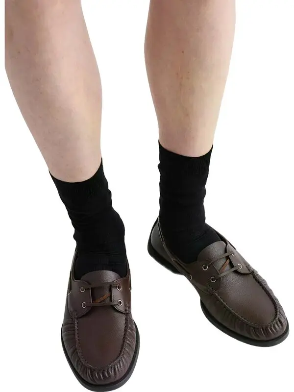 JIL SANDER Tumbled Leather Loafers - Brown