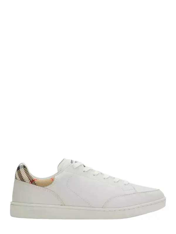 Burberry Check Cuff Leather Set Trainers - Neutrals
