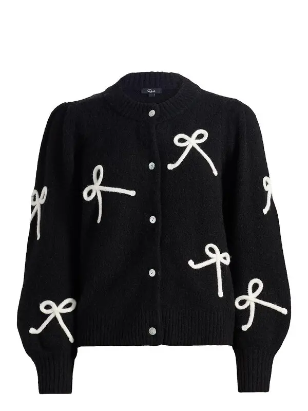 Rails Francesca Bow Cardigan - Black Ivor