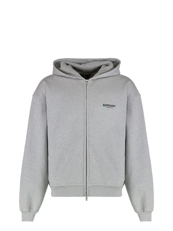 REPRESENT Cotton Full-zip Hoodie - Grey
