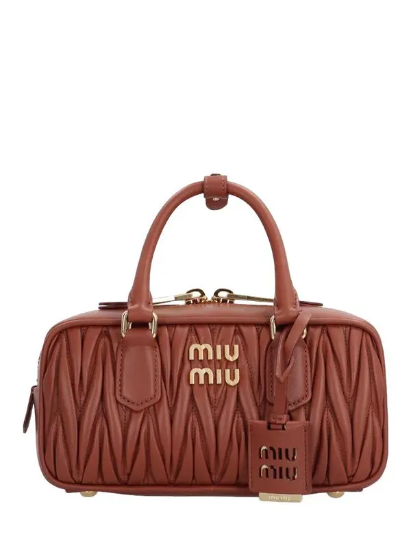 Miu Miu Arcadie Matelassé Leather Bag - Red