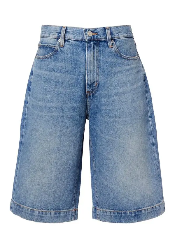 FRAME X Amelia Gray Jort High-rise Denim Shorts - Blue