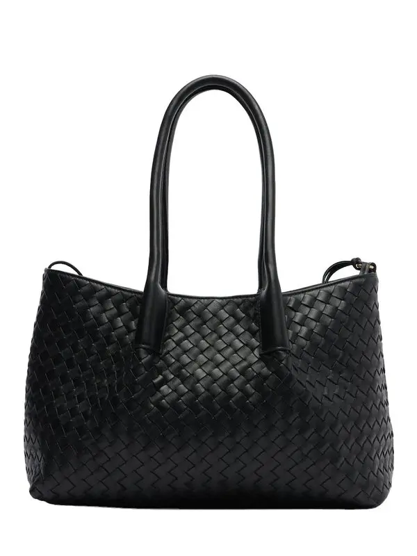 Bottega Veneta Pinacoteca Small Reversible Leather Tote Bag - Black