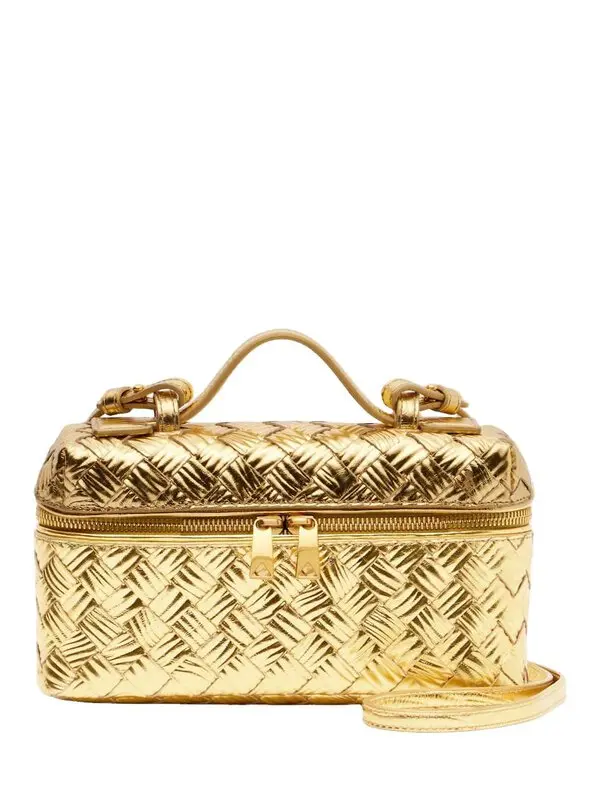 Bottega Veneta Metallic Leather Vanity Bag - Gold