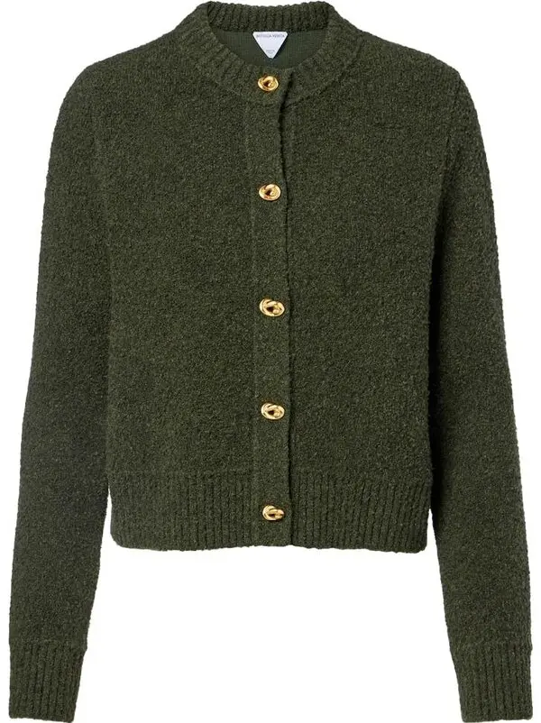 Bottega Veneta Knot Cotton And Wool-blend Cardigan - Green